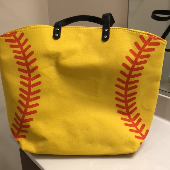 Source Unknown | Bags | Large Nwot Canvas Softball Totebag | Poshmark